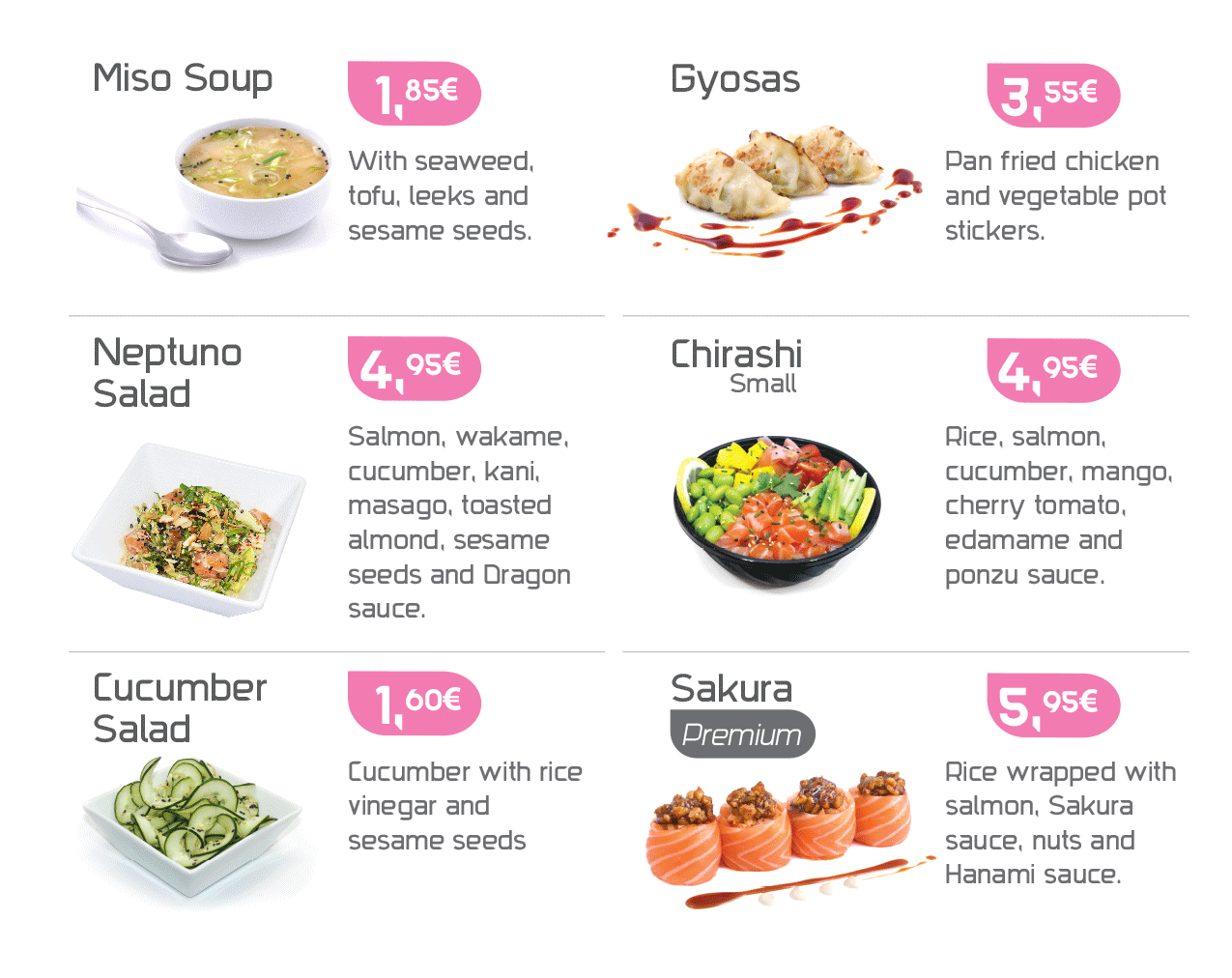 Menus | Hanami Sushi