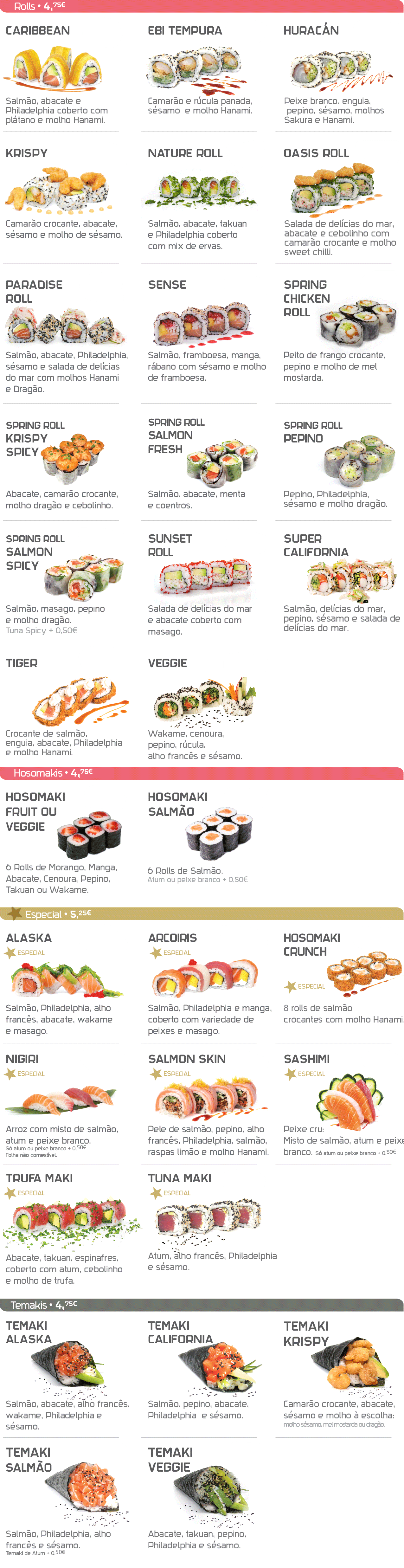 Menus | Hanami Sushi