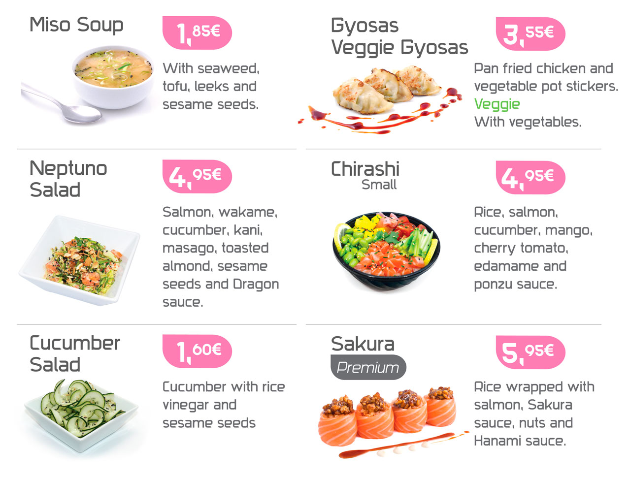 Menus | Hanami Sushi