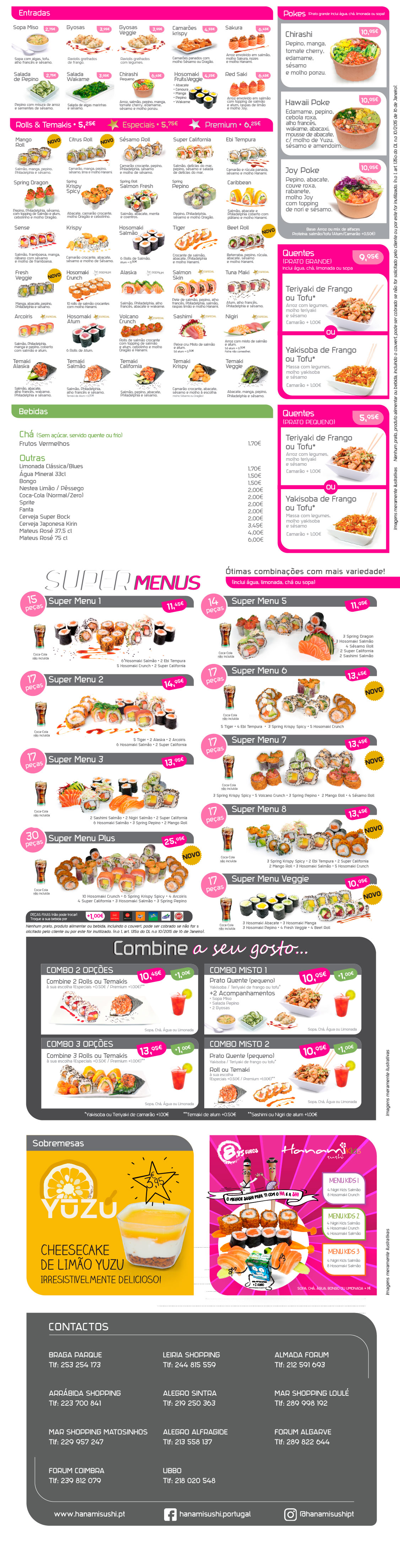 Menus | Hanami Sushi